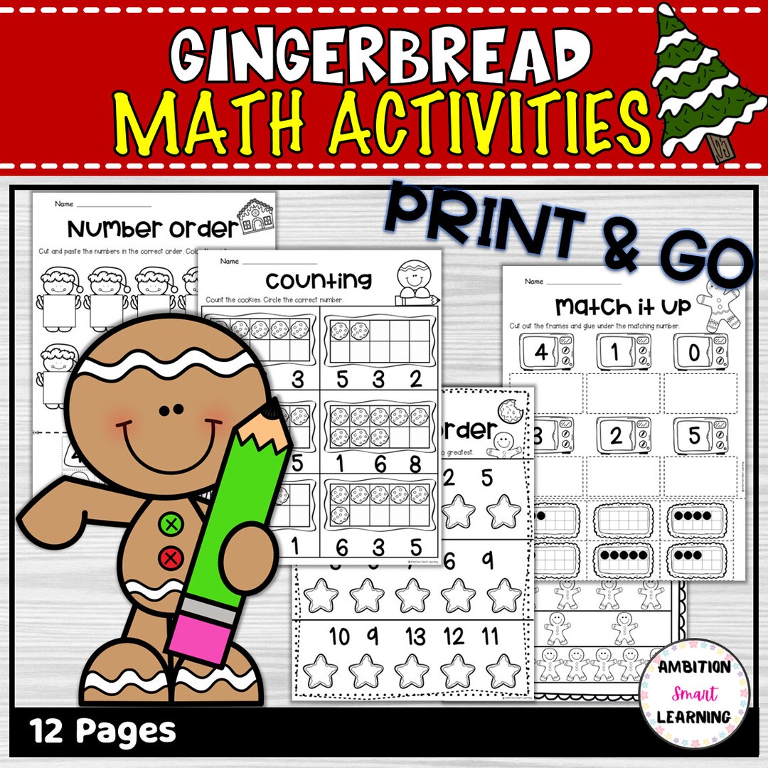 Gingerbread Man Math Activities, Gingerbread Man Worksheets ...