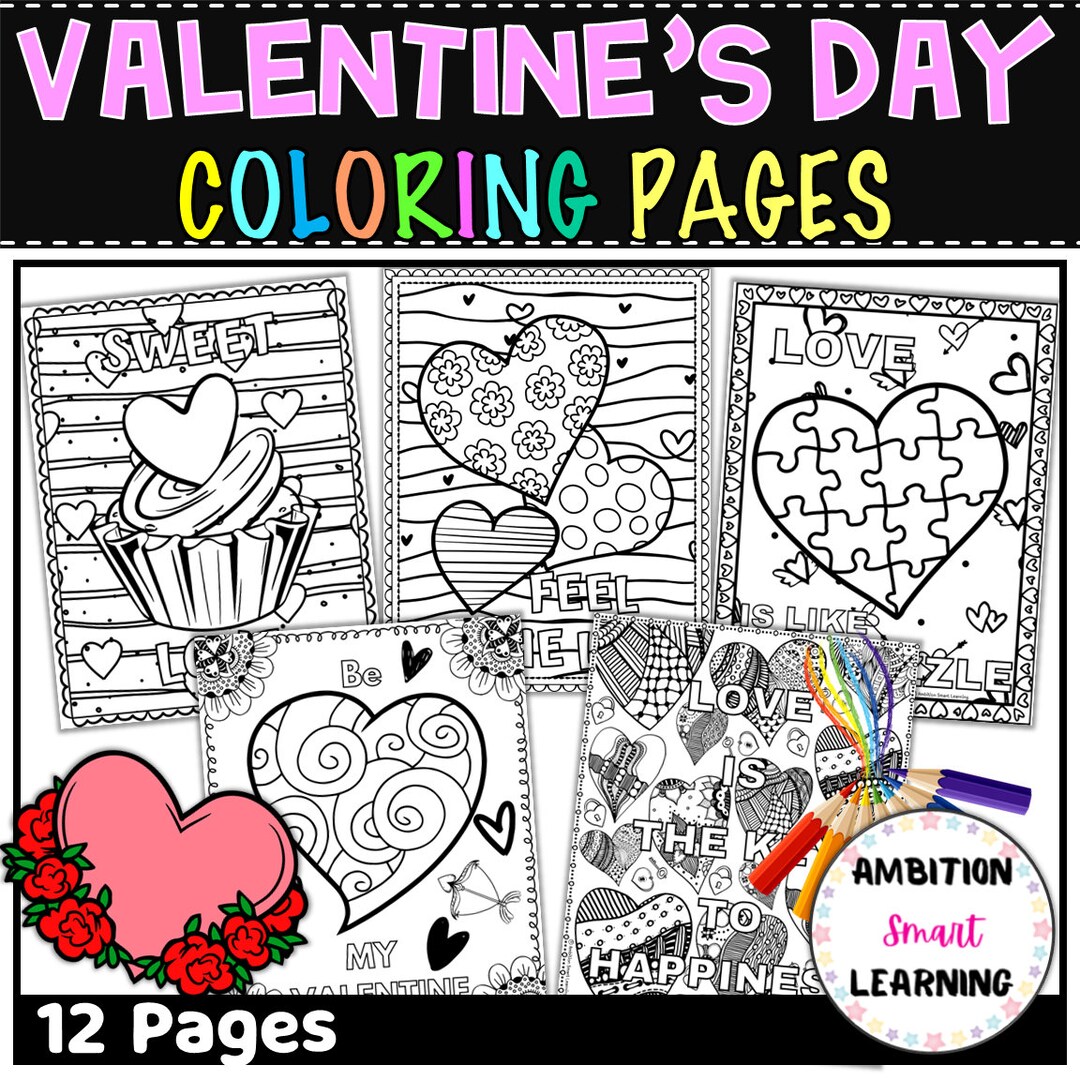Valentines Day Coloring Pages, Creative Designs, Printable Valentines ...