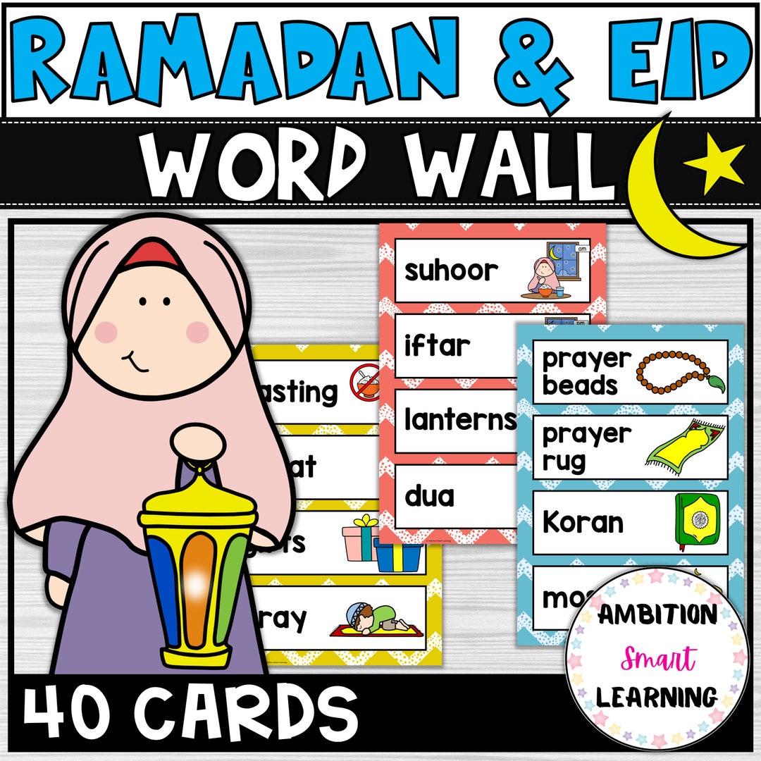 Ramadan and Eid Word Wall, Ramadan Vocabulary, Word Wall Bulletin Board ...