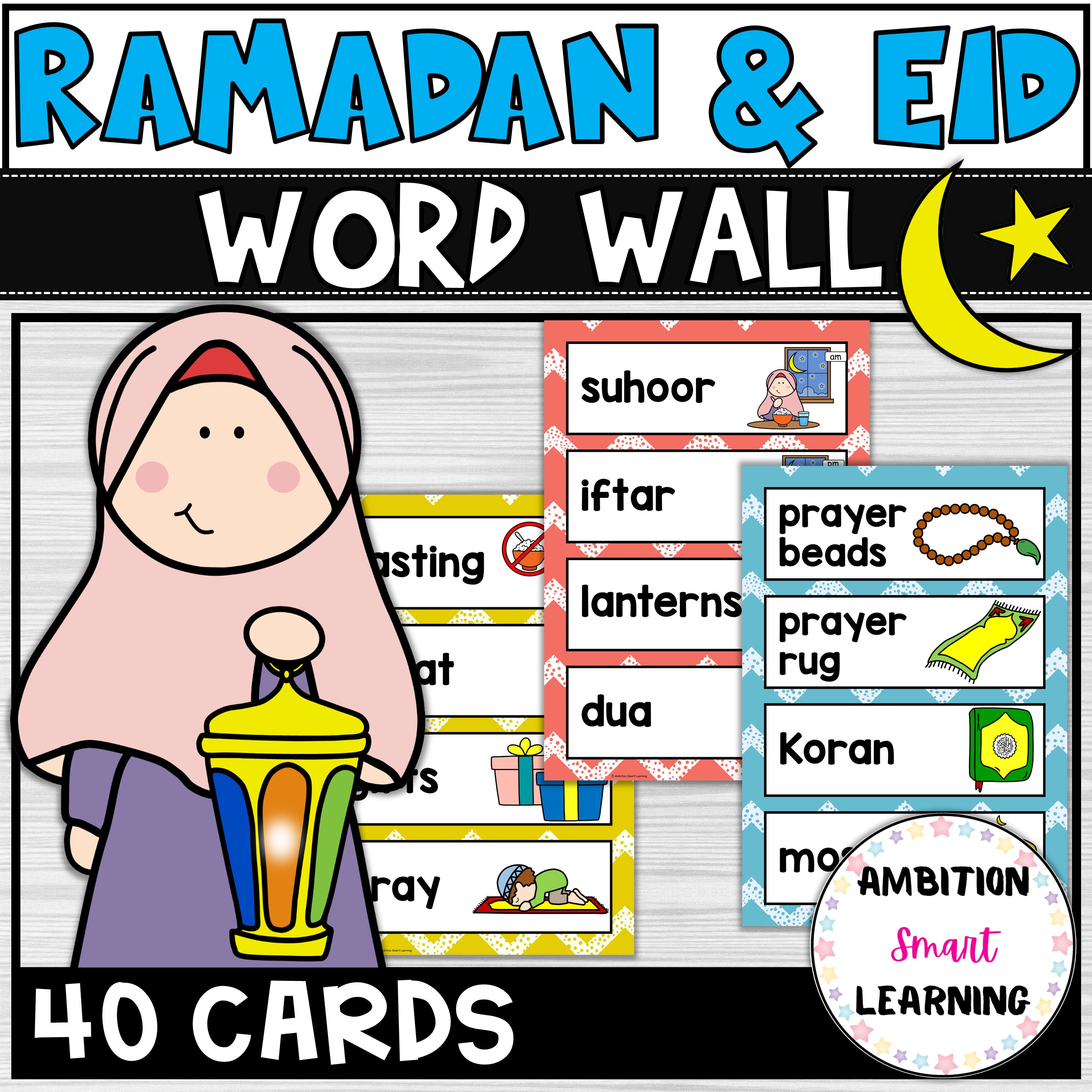 Ramadan & Eid Word Wall, Ramadan and Eid Vocabulary, Word Wall Bulletin ...