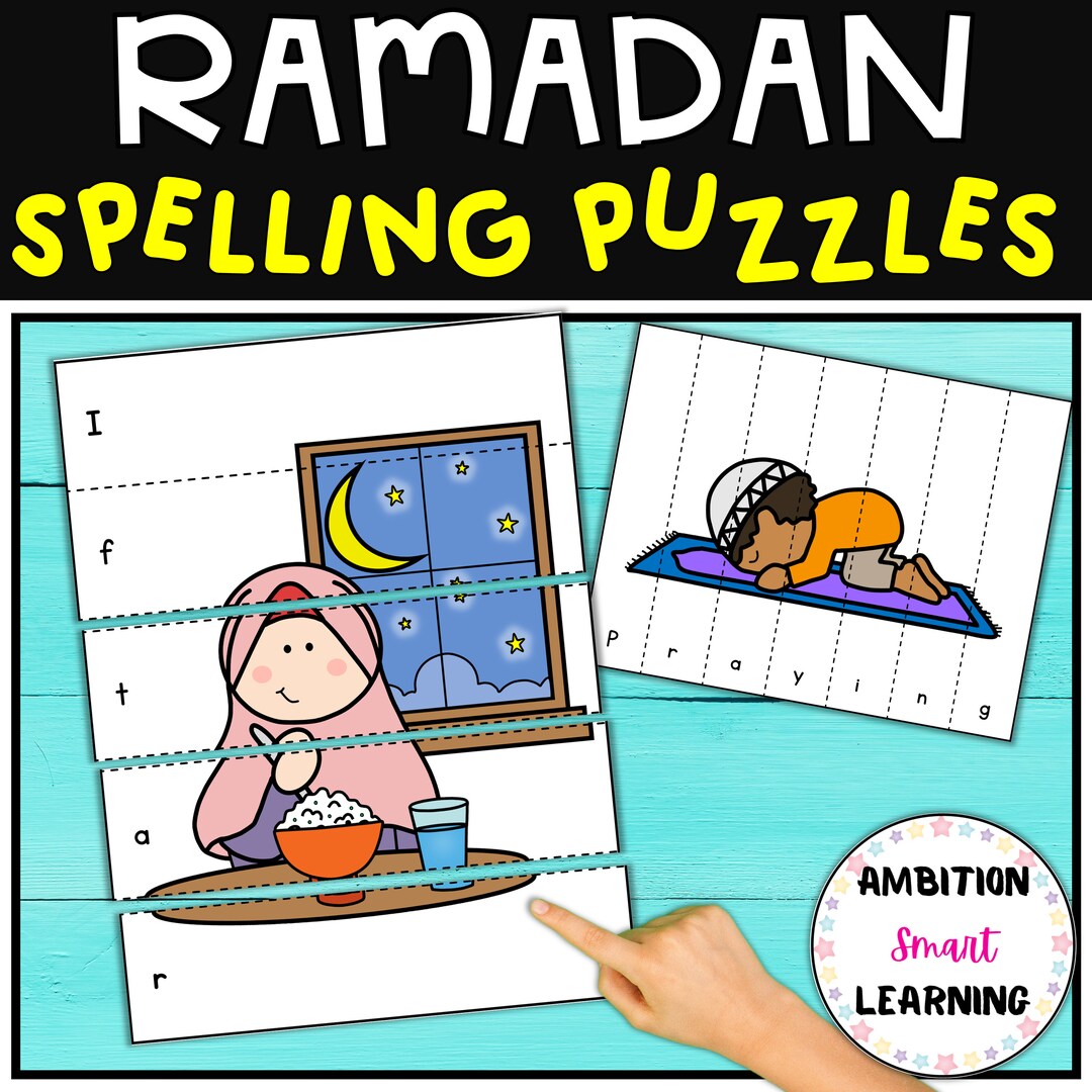 Ramadan Activities Spelling Puzzles, Islamic Homeschool Activity ...