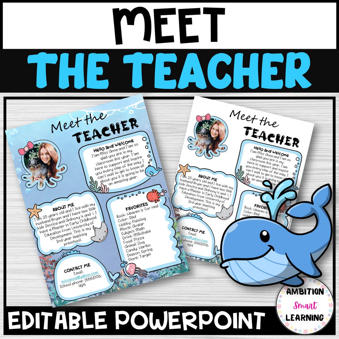 Meet the Teacher Templates EDITABLE, Ocean Theme, Under the Sea, Back ...