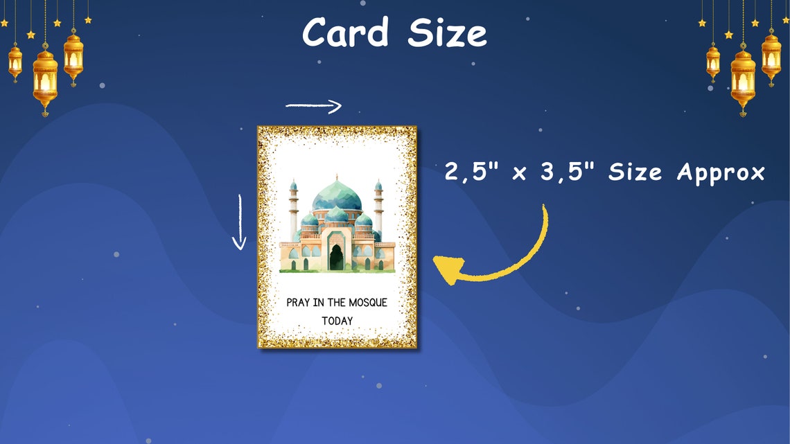 Ramadan Good Deeds Cards, Glitter Cards for Kids, Prayer Cards, Islamic ...