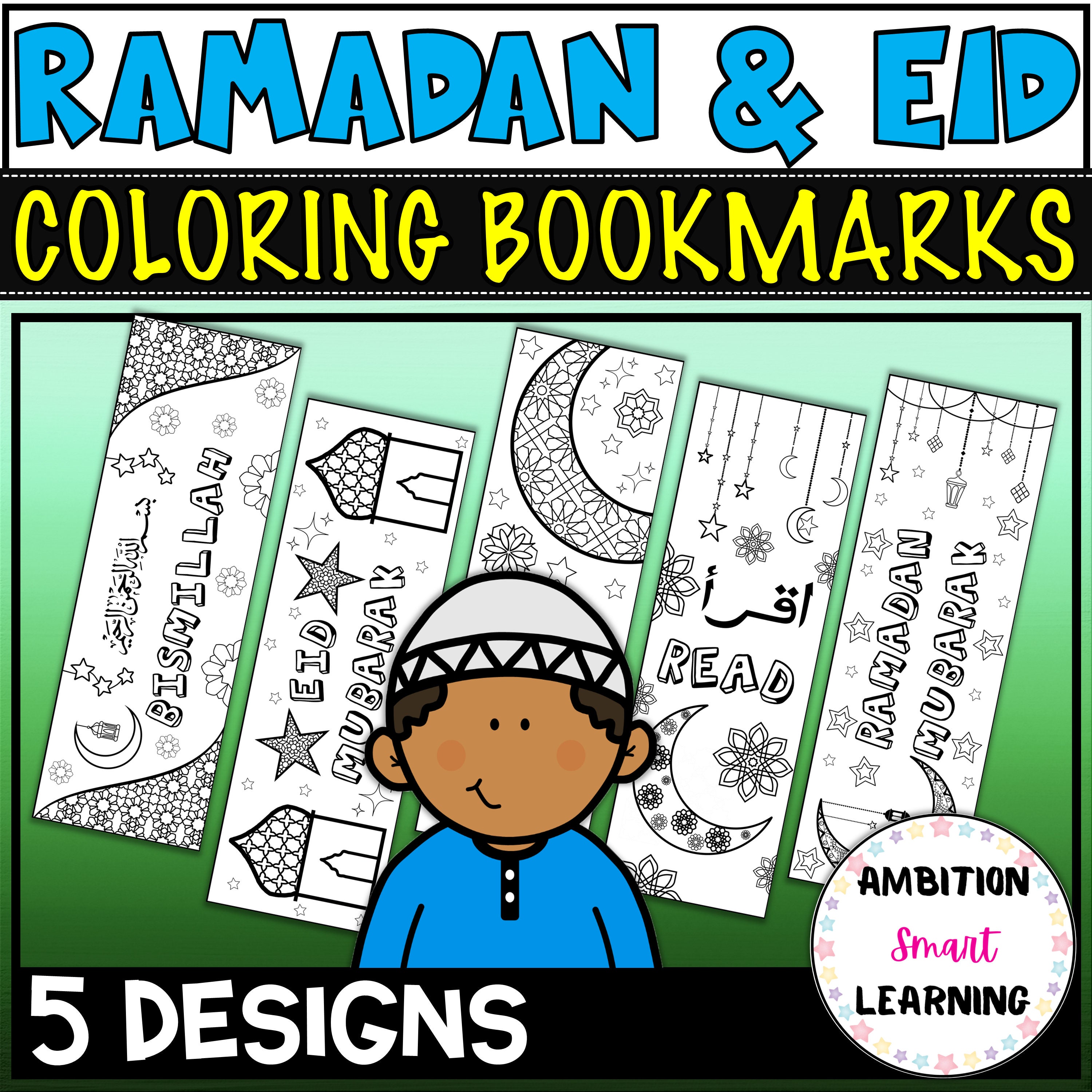 Ramadan and Eid Bookmarks to Color, Islamic Muslim Holiday, Islamic ...