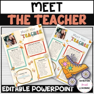 Meet the Teacher Templates EDITABLE, Retro Groovy Theme, Back to School ...