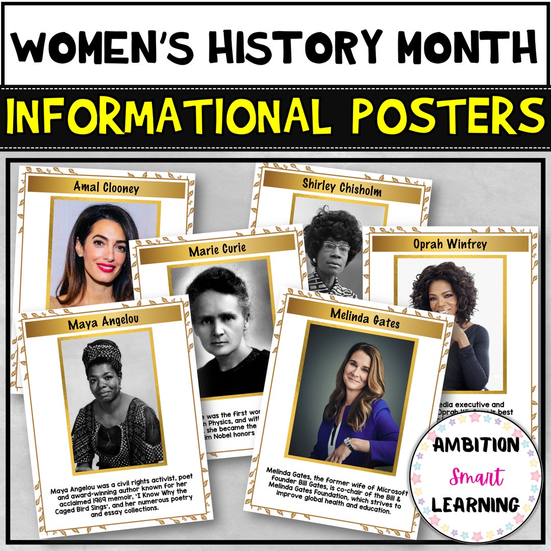 Women's History Month Posters of Inspirational People, Famous Women in ...