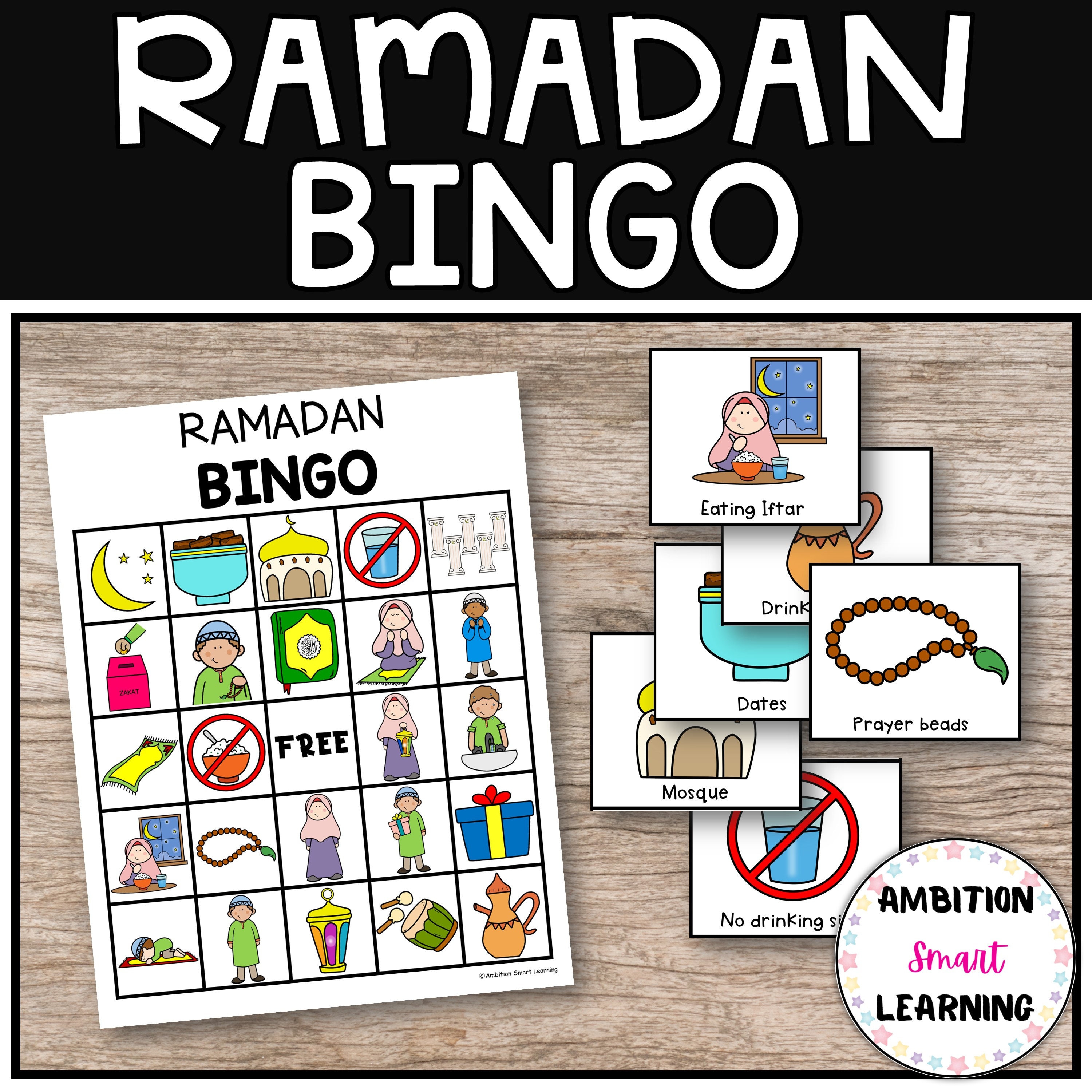 Ramadan Themed Bingo Game, Ramadan Bingo Boards, Ramadan Game, Islamic ...