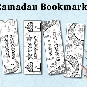 Ramadan and Eid Bookmarks to Color, Islamic Muslim Holiday, Islamic ...