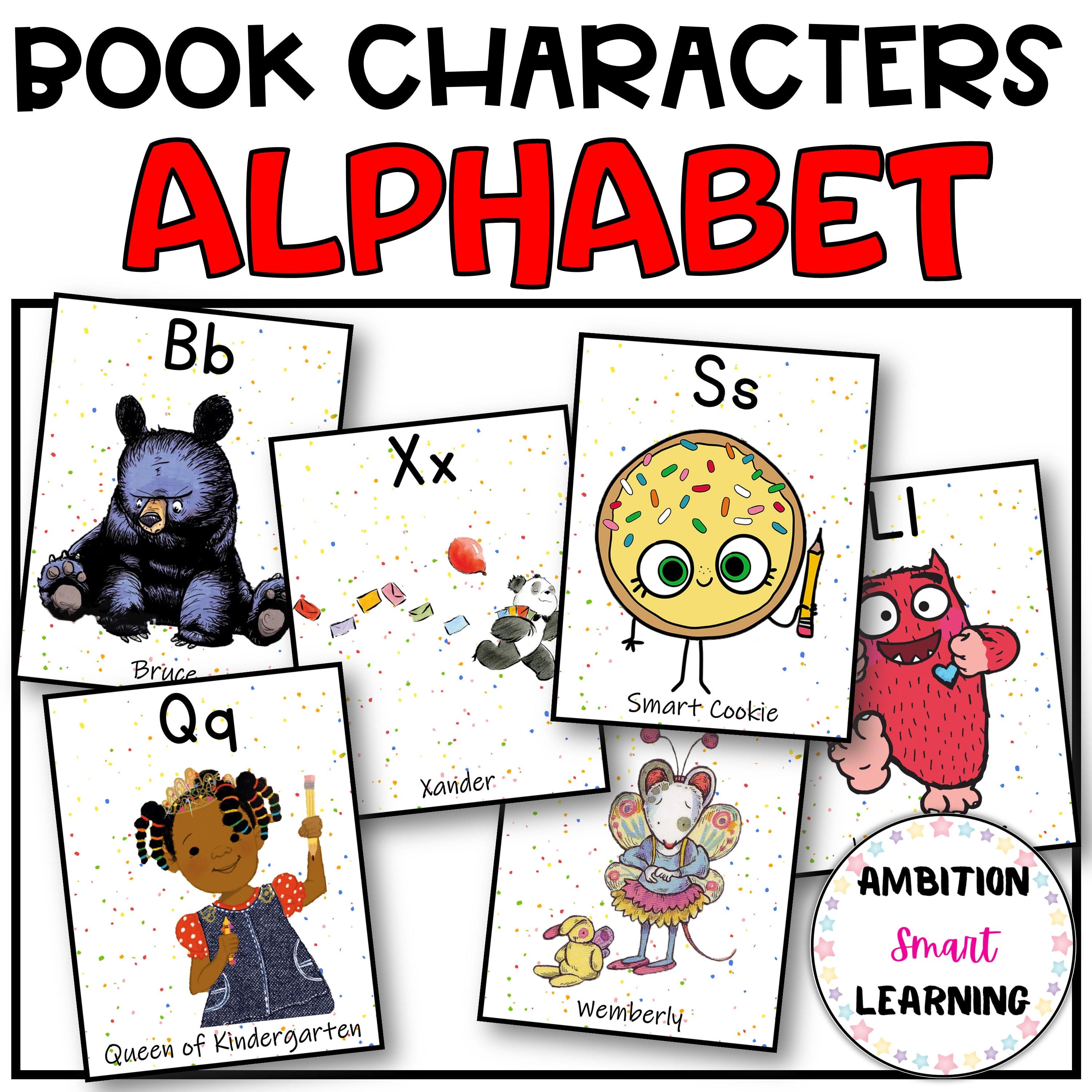 Book Characters Printable Alphabet Letter Posters, Library Favorite ...