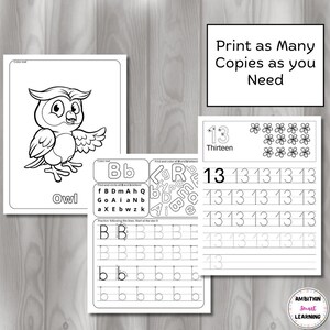 Prek/kindergarten Tracing and Coloring Workbook Learning, Letters and ...