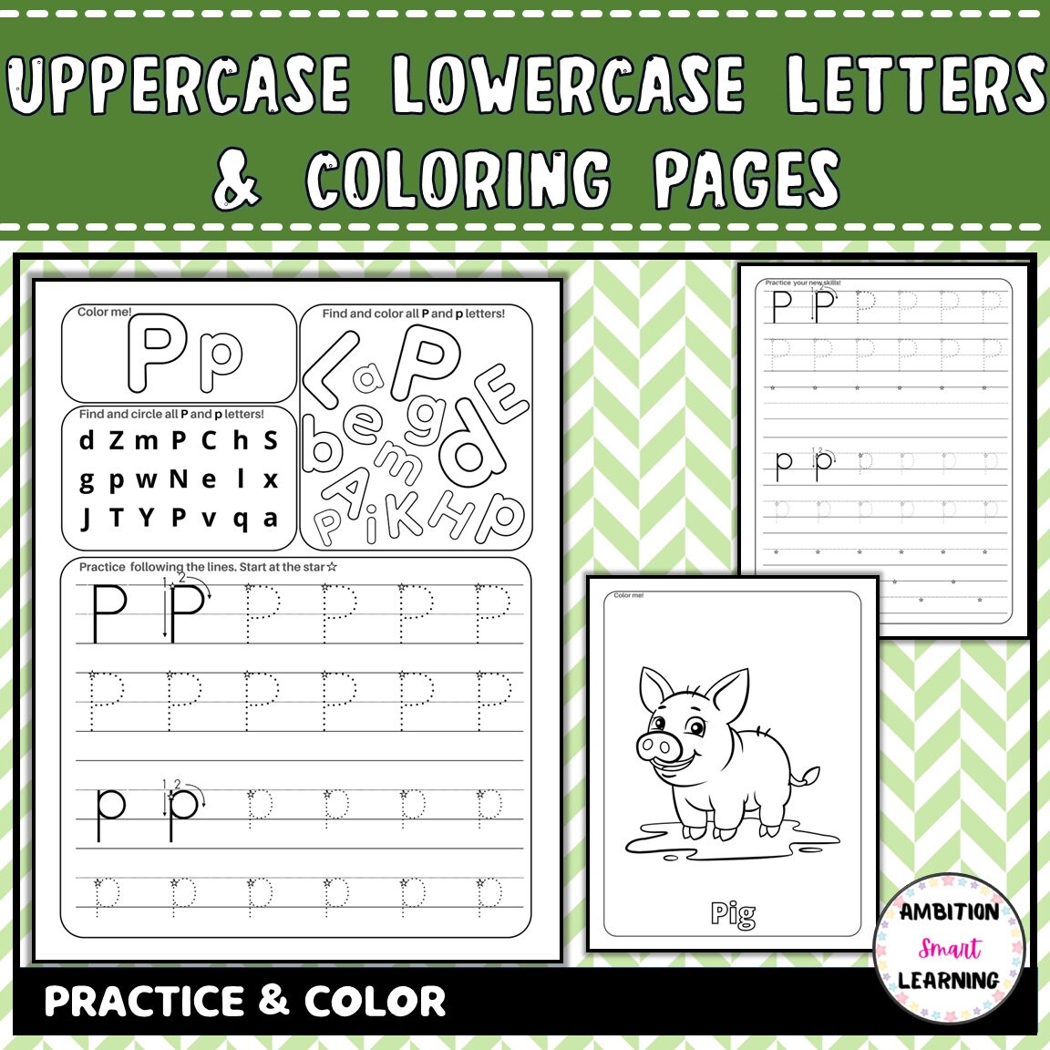 Prek/kindergarten Tracing and Coloring Workbook Letters and - Etsy
