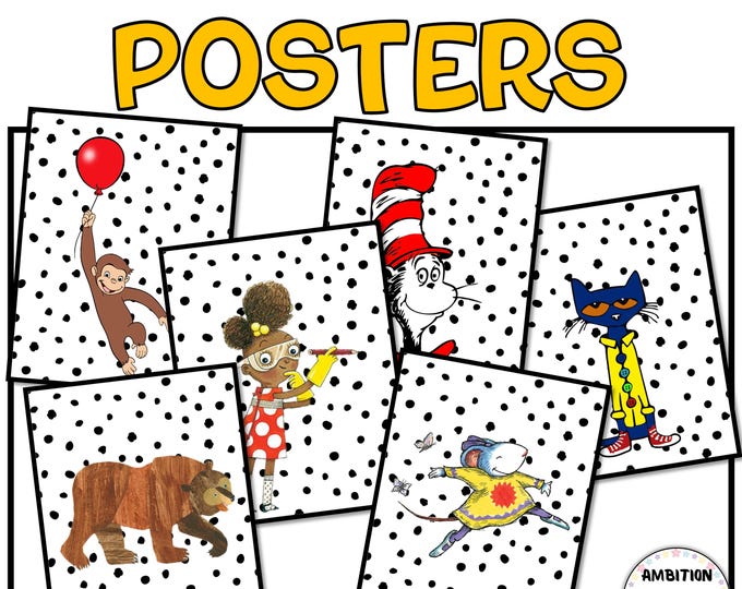 Book Character Posters, Alphabet Posters, Elementary Decor - Etsy Canada