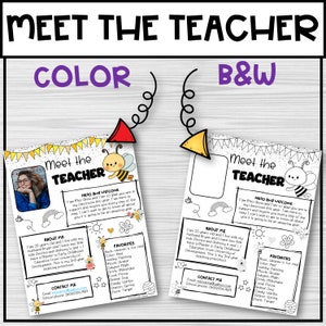 Meet the Teacher Templates EDITABLE, Bee Theme, Back to School, Teacher ...