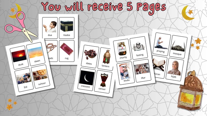 Ramadan Flash Cards, Printable Flash Cards, Ramadan Vocabulary, Real ...