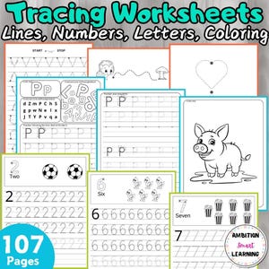 Prek/kindergarten Tracing and Coloring Workbook Learning, Letters and ...