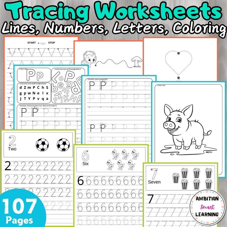 Prek/kindergarten Tracing and Coloring Workbook Learning, Letters and ...
