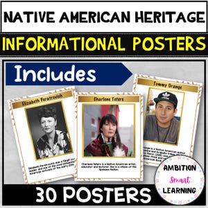 Native American Heritage Month Posters With Short Biography Bulletin ...