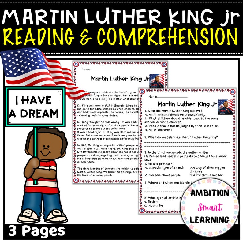 Martin Luther King Jr. Reading Passages | MLK Day Activities | Martin ...