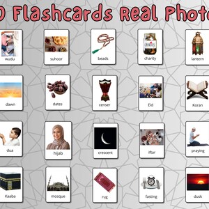 Ramadan Flash Cards, Printable Flash Cards, Ramadan Vocabulary, Real ...