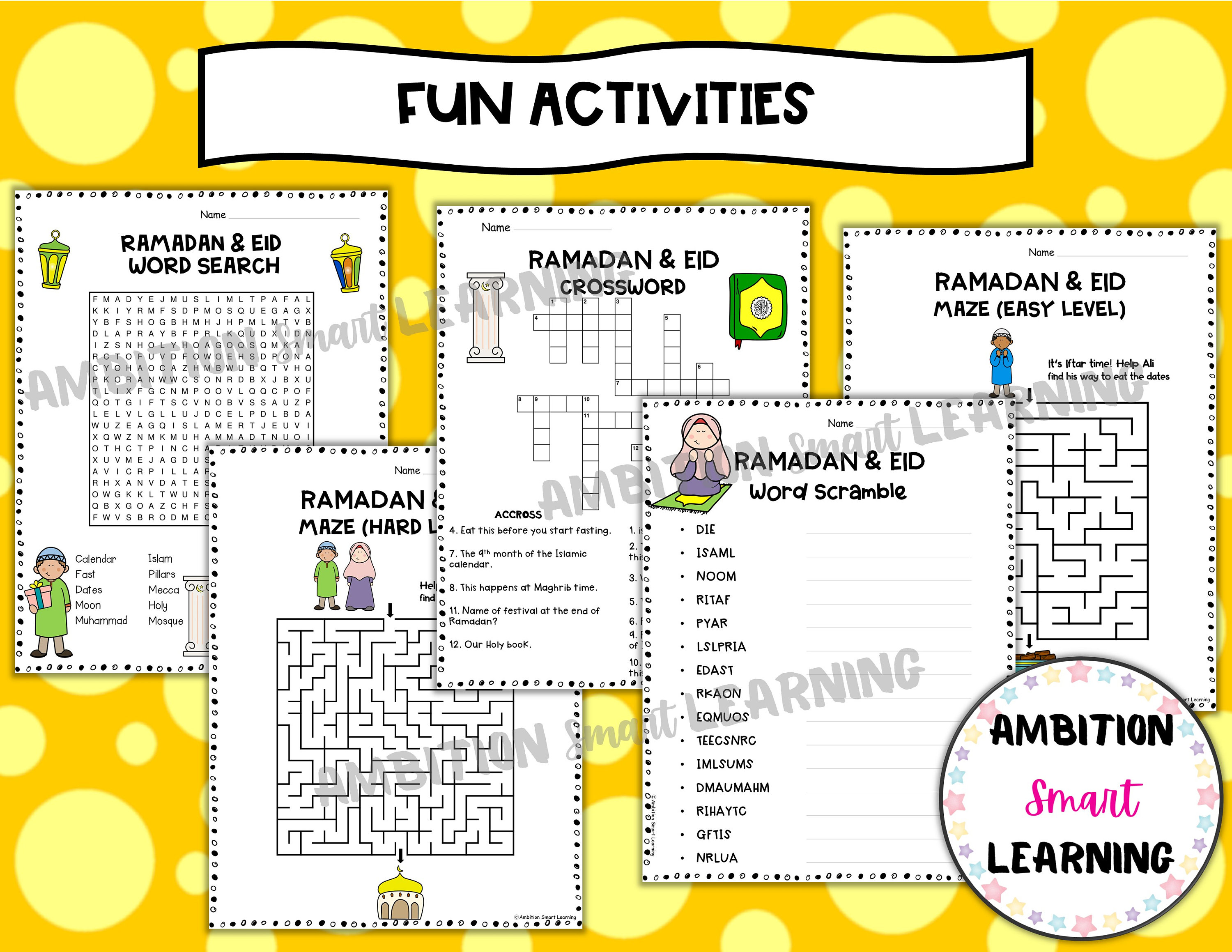 All About Ramadan and Eid, Reading Comprehension and Fun Activities ...