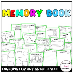 End of Year Memory Book Activities Last Week of School, School Memory ...