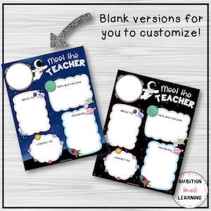Meet the Teacher Templates EDITABLE, Space Theme, Galaxy, Back to ...