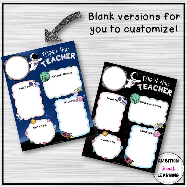 Meet the Teacher Templates EDITABLE, Space Theme, Galaxy, Back to ...