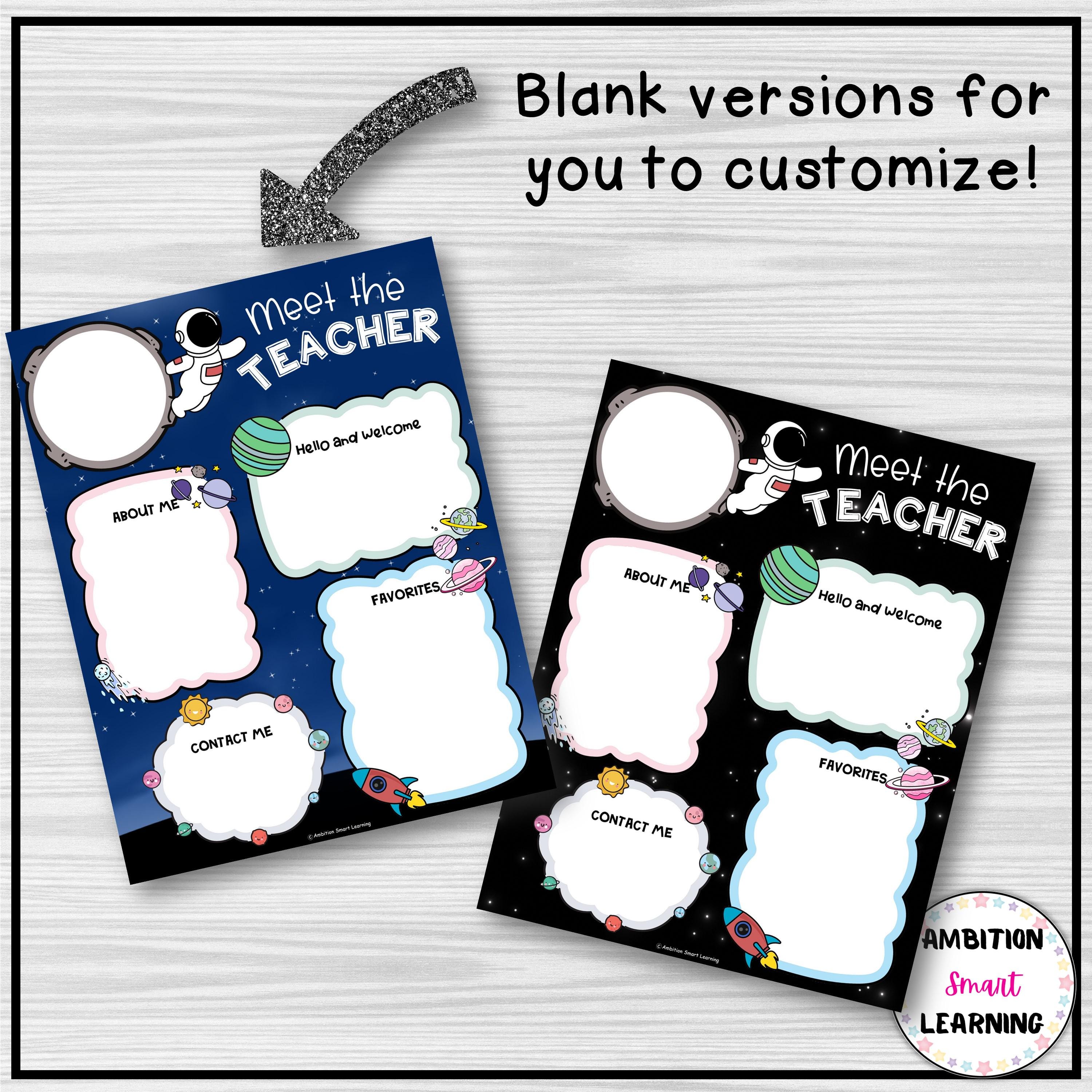 Meet the Teacher Templates EDITABLE, Space Theme, Galaxy, Back to ...
