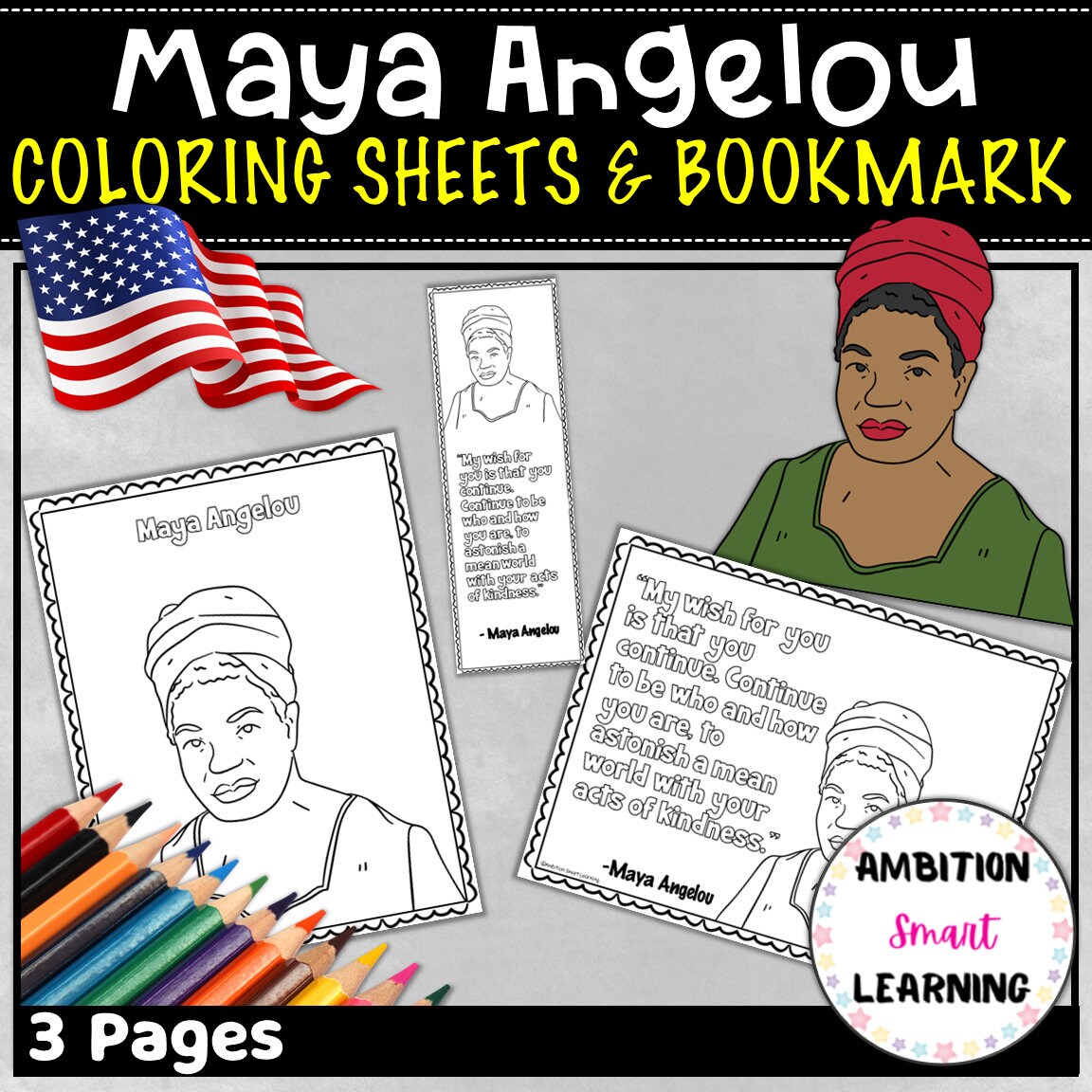 Black History Month Coloring Sheets and Bookmarks BUNDLE Black History ...