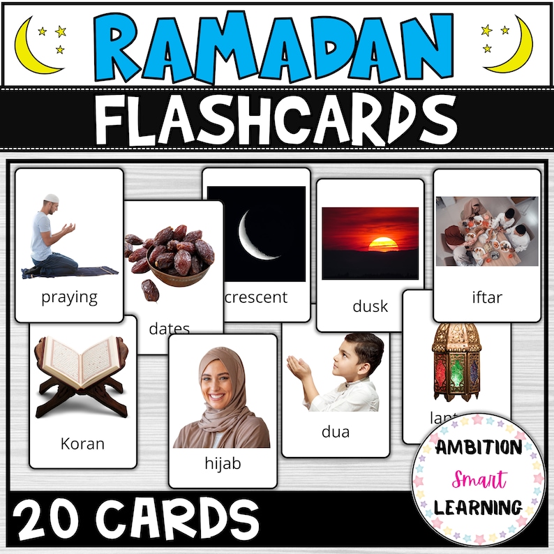 Ramadan Flash Cards Printable Flash Cards Ramadan - Etsy
