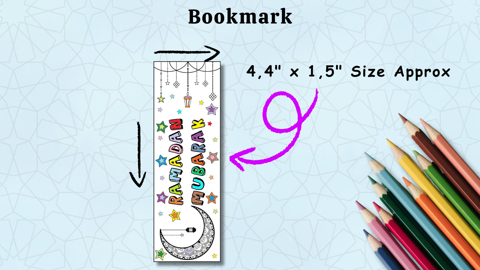 Ramadan and Eid Bookmarks to Color, Islamic Muslim Holiday, Islamic ...