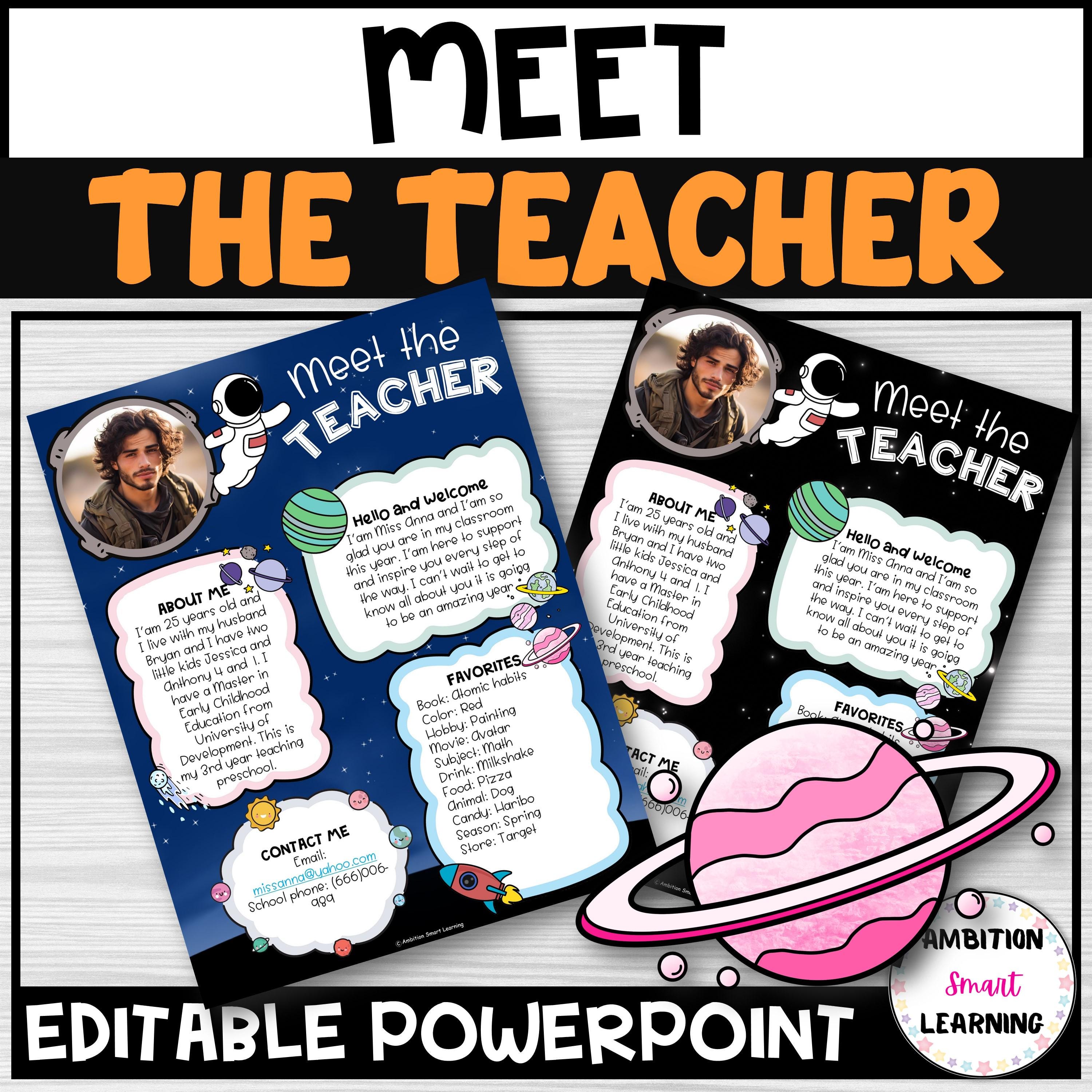 Meet the Teacher Templates EDITABLE, Space Theme, Galaxy, Back to ...
