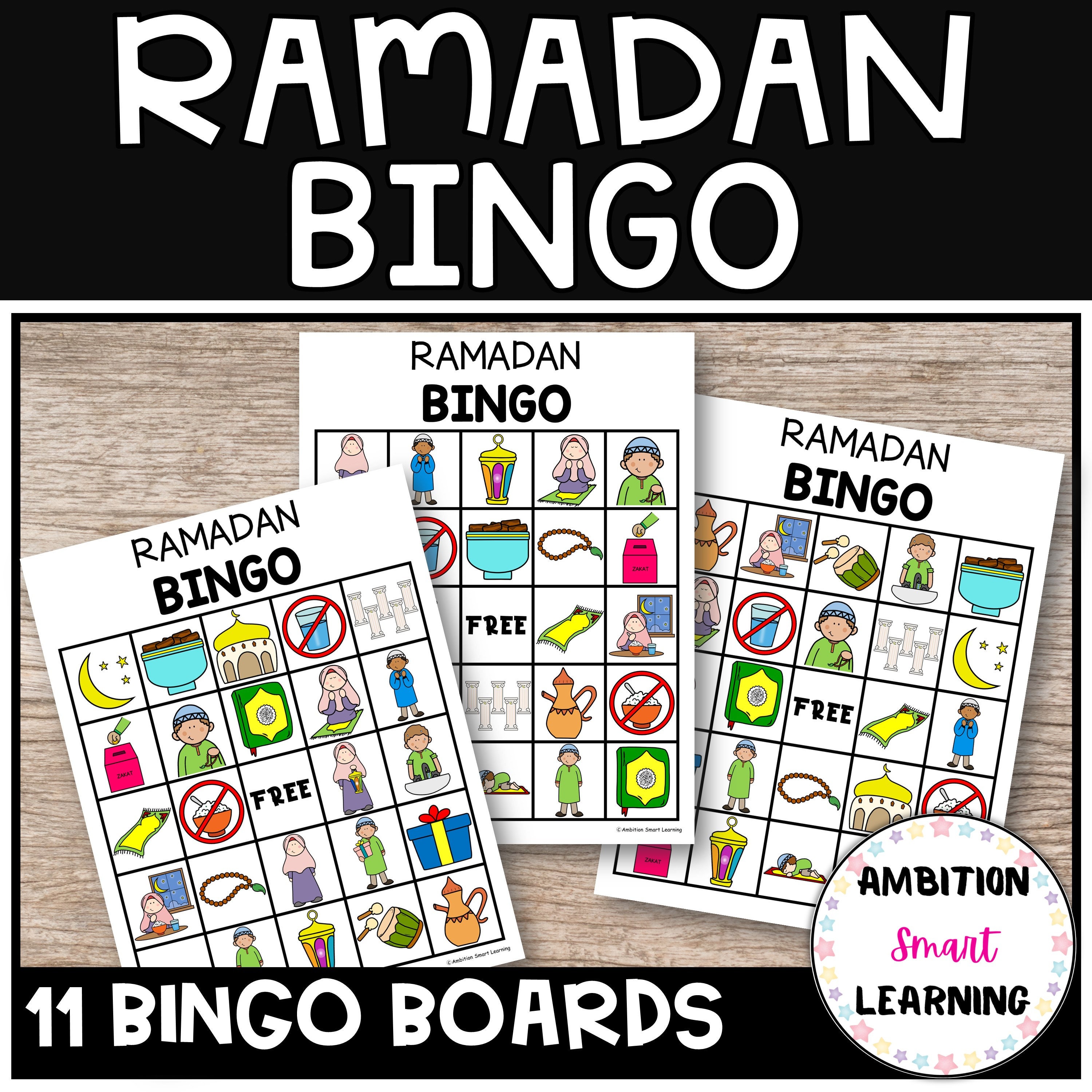 Ramadan Themed Bingo Game, Ramadan Bingo Boards, Ramadan Game, Islamic ...