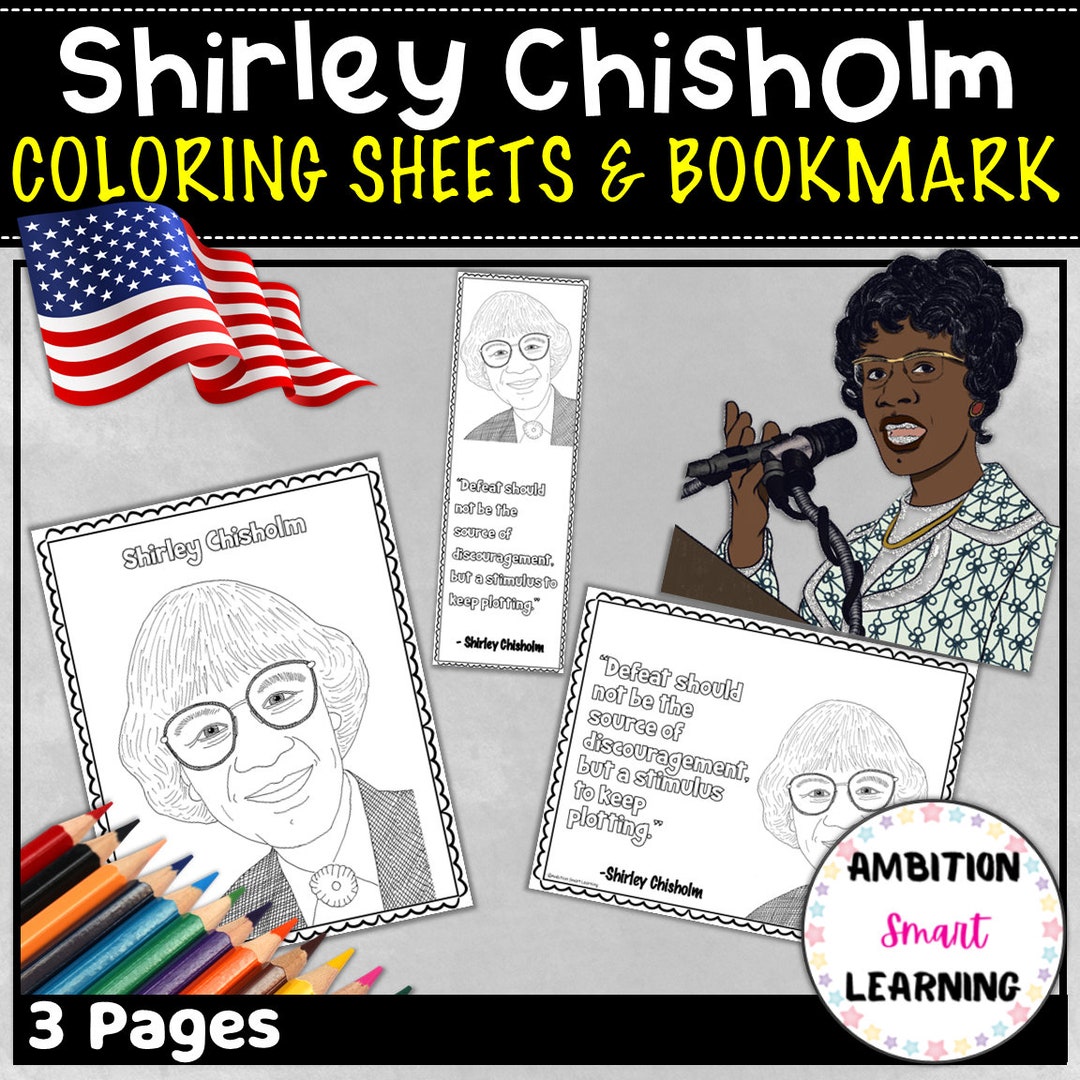 Shirley Chisholm Black History Month Portrait Quote Coloring Sheets ...