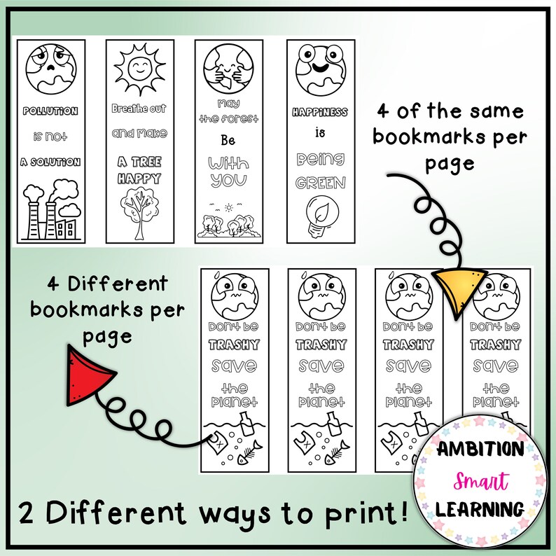 Earth Day Bookmarks to Color, Fun Quotes Earth Day Coloring Bookmarks ...