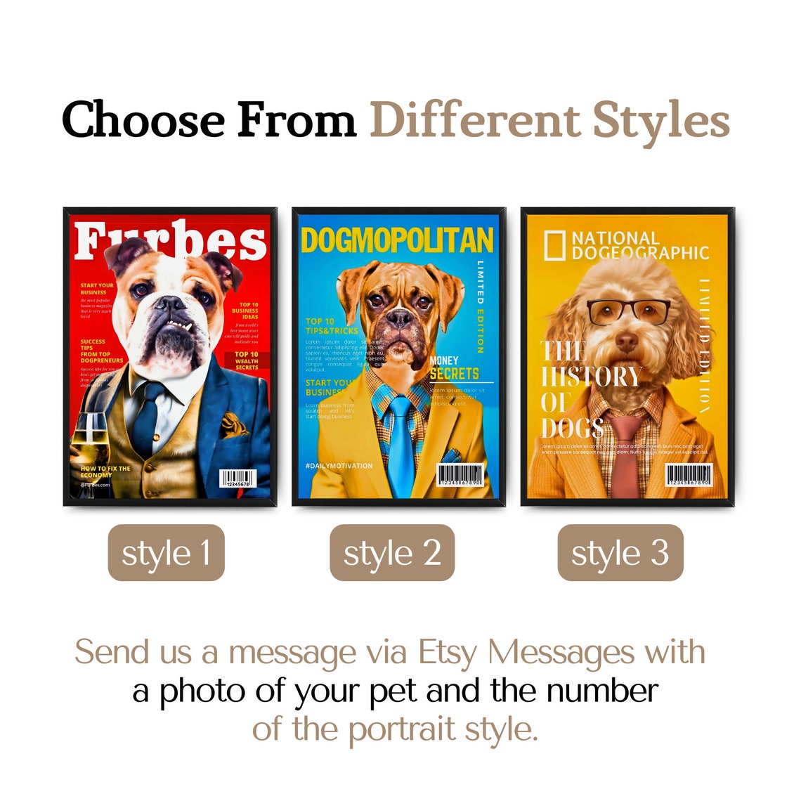 Funny Pet Portrait From Photo Pet Gift for Pet Owner Gift for Pet ...