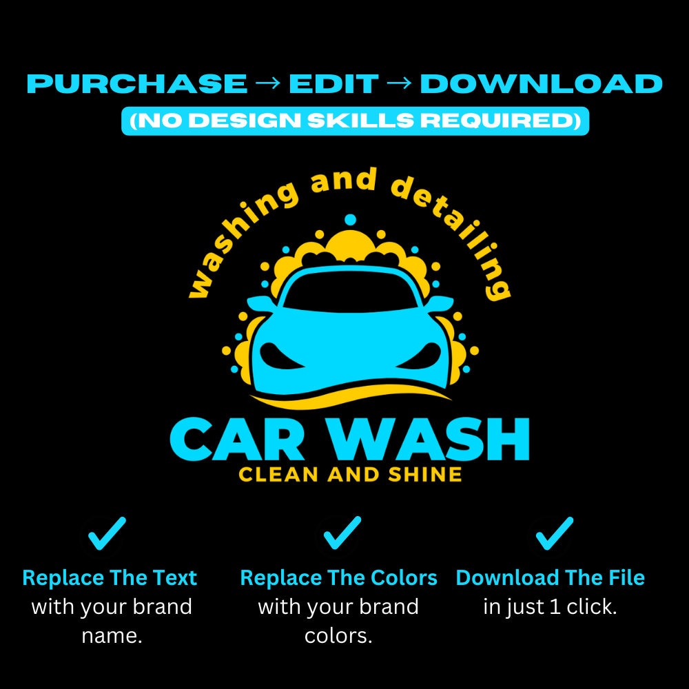 Car Wash Sign, Car Wash Logo, Car Logo Svg, Car Detailing Logo Svg, Car ...