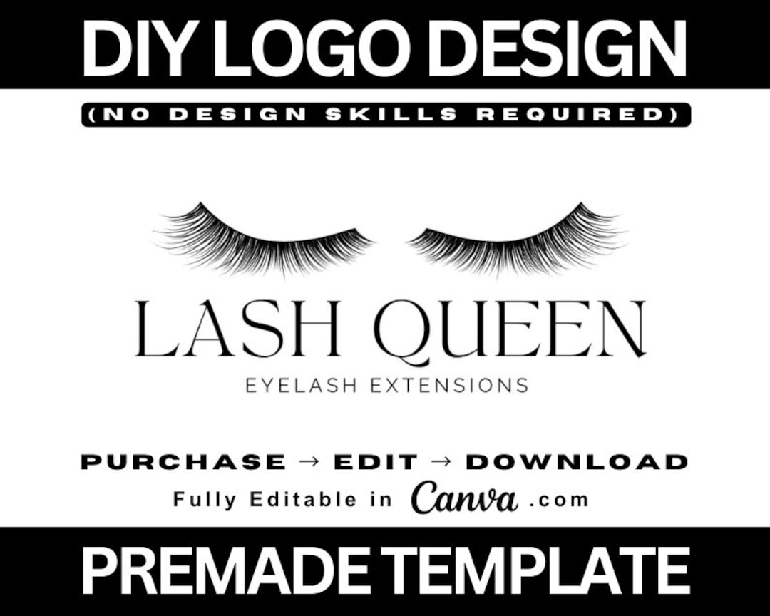 Lash Tech Logo Template Canva, Lash Logo Design Custom, Lash Artist ...