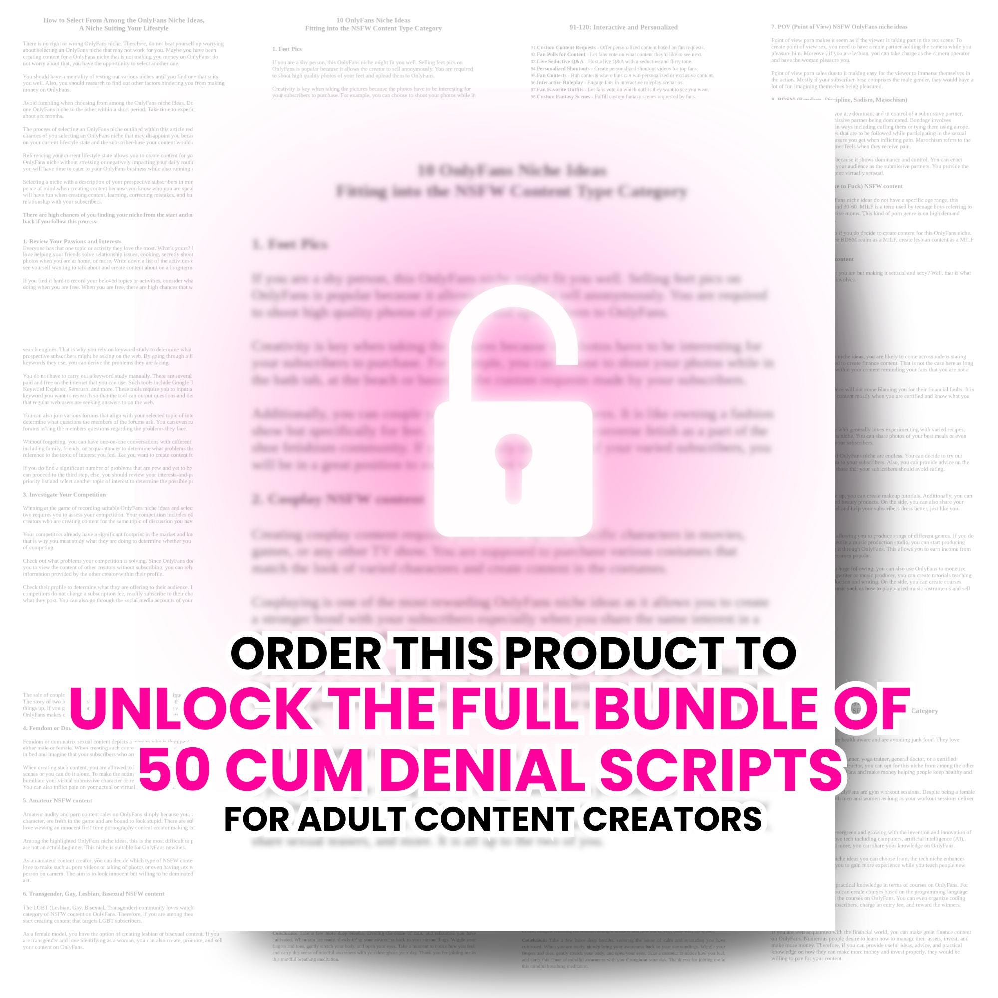 C*M Denial Scripts for Onlyfans Model, Onlyfans Marketing, Onlyfans ...