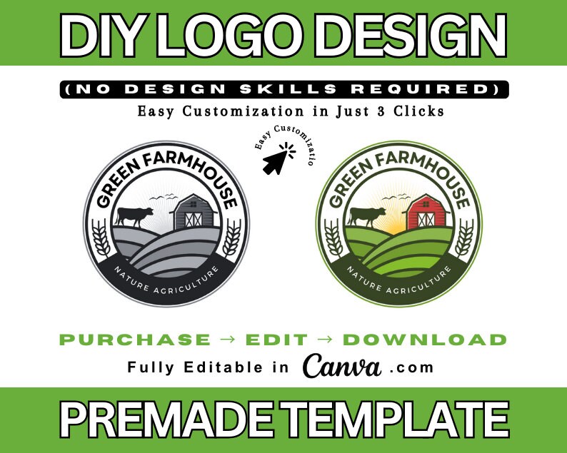 Custom Farm Logo Design Custom, Farm Logo Custom, Farm Logo Stamp ...
