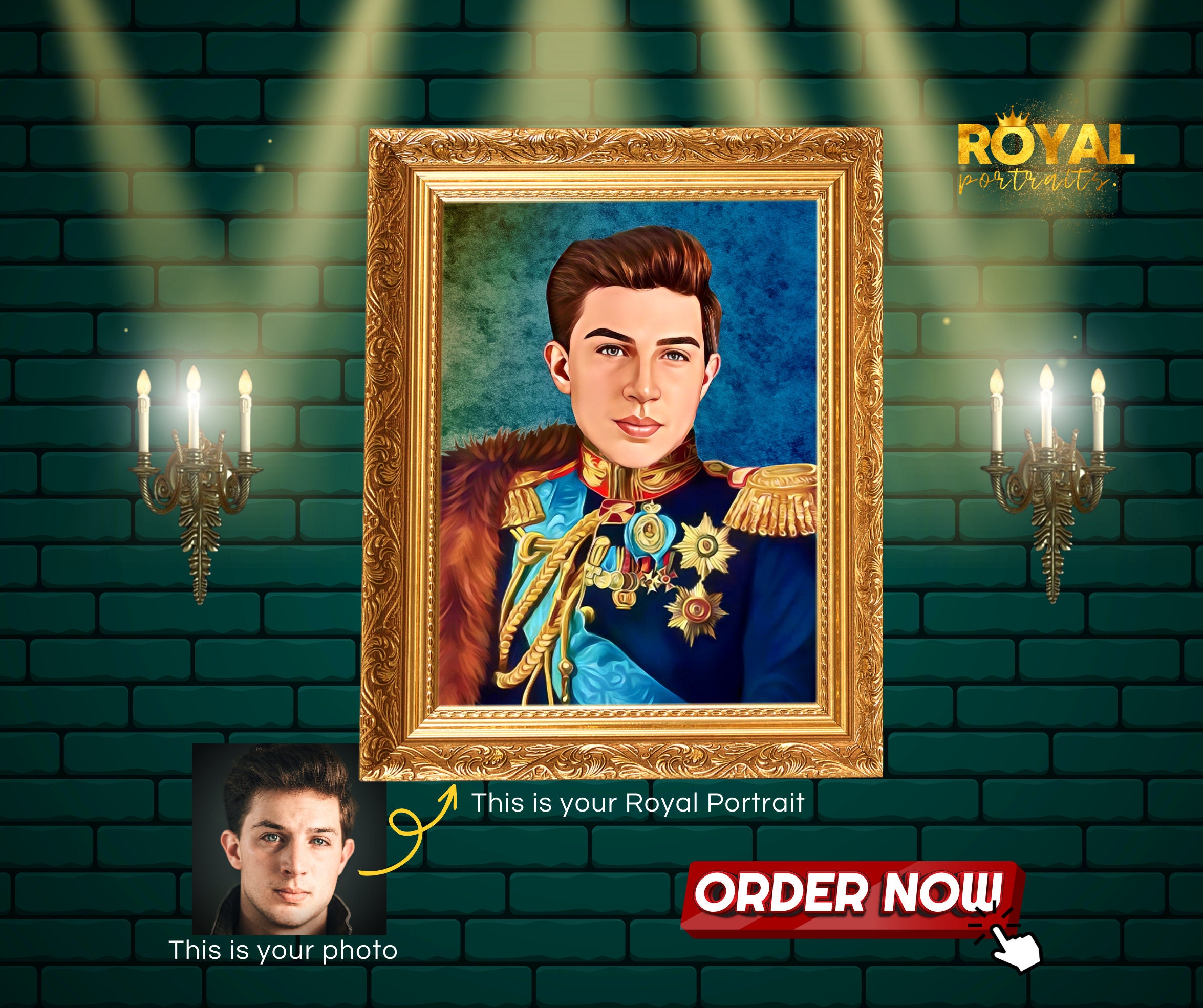 Custom Royal Men Portrait, Royal Painting From Photo, Regal Portraits ...