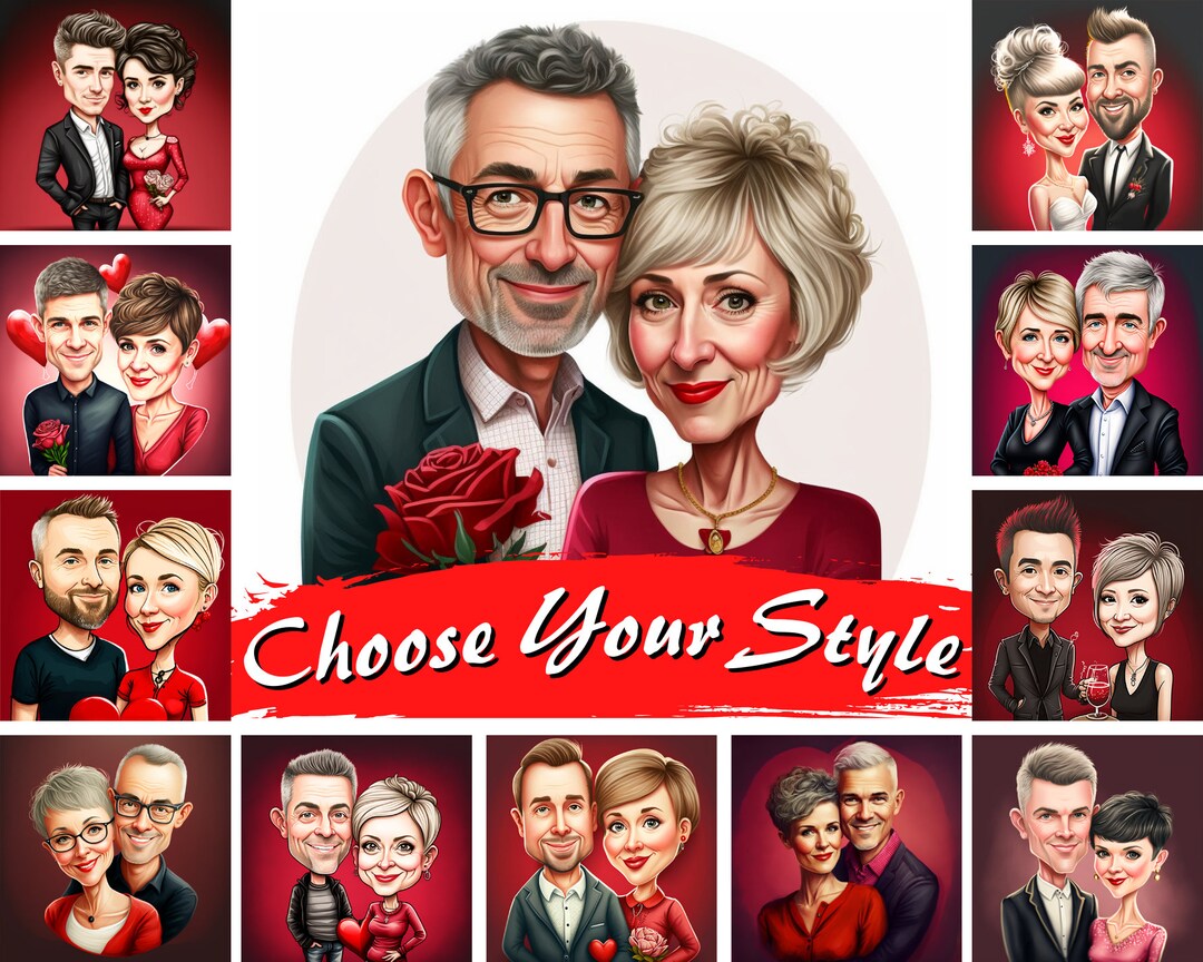 Couple Caricature From Photo, Couple Caricature Drawing From Photo ...