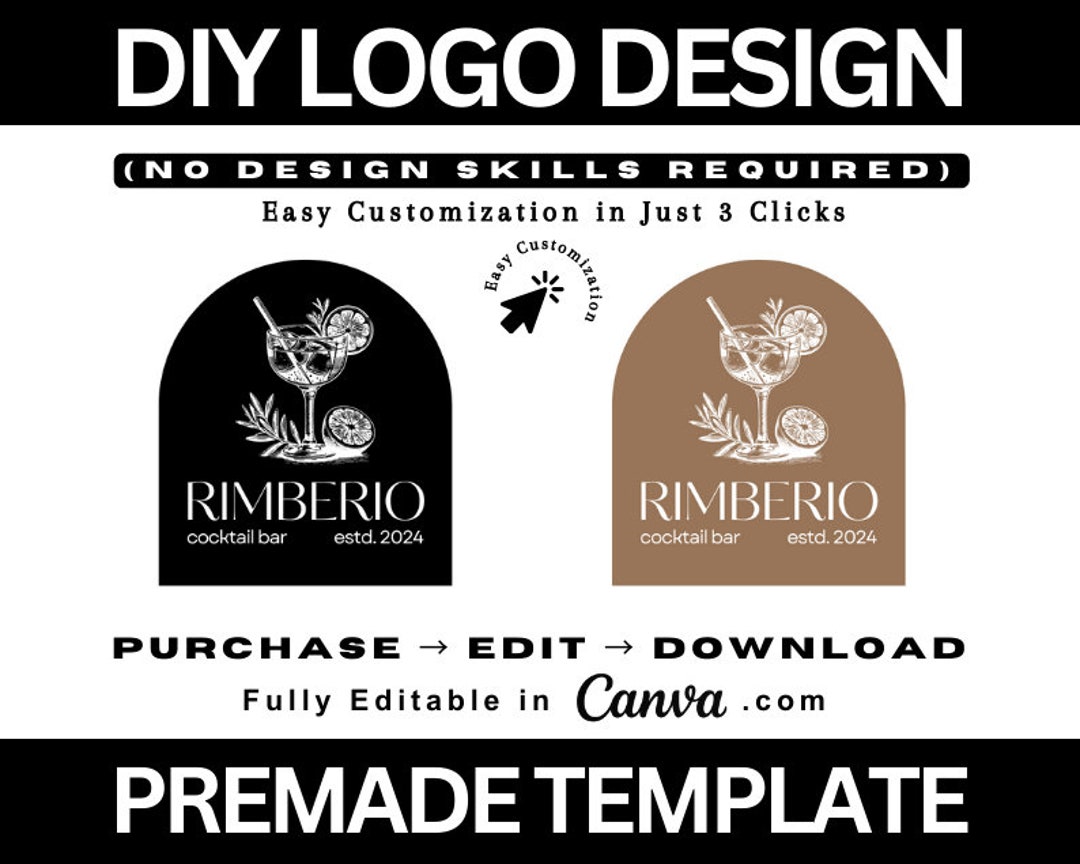 Mobile Bar Logo Design, Bar Logo Sign, Bar Sign, Diy Bartender Logo ...