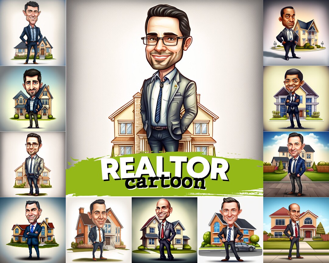 Realtor Logo Cartoon, Realtor Marketing, Real Estate Business Cards ...