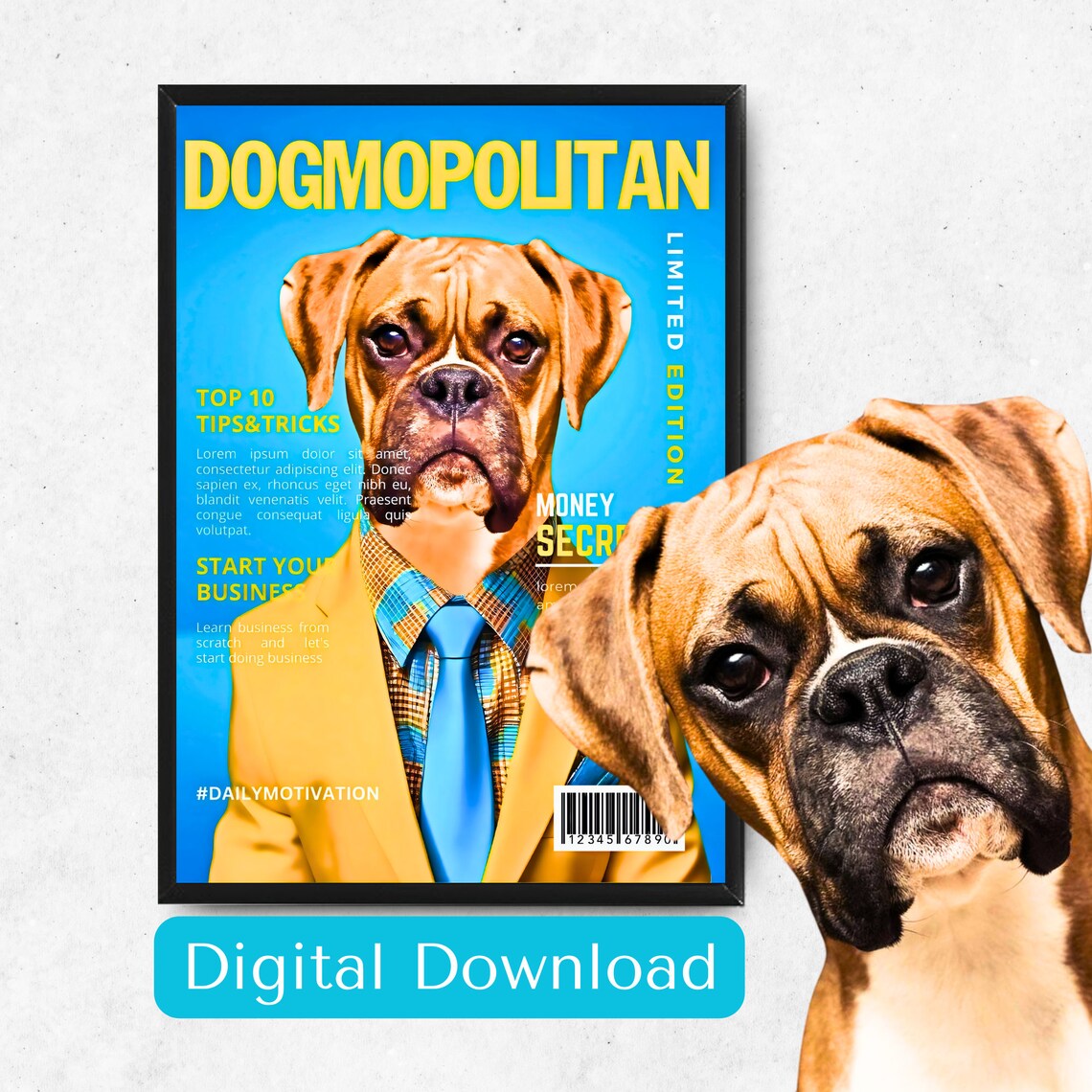 Funny Pet Portrait From Photo Pet Gift for Pet Owner Gift for Pet ...