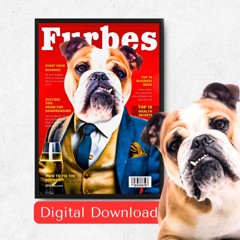 Funny Pet Portrait From Photo Pet Gift for Pet Owner Gift for Pet ...