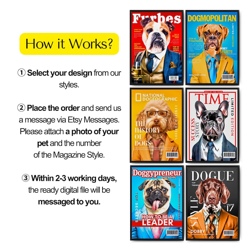 Funny Pet Portrait From Photo Pet Gift for Pet Owner Gift for Pet ...