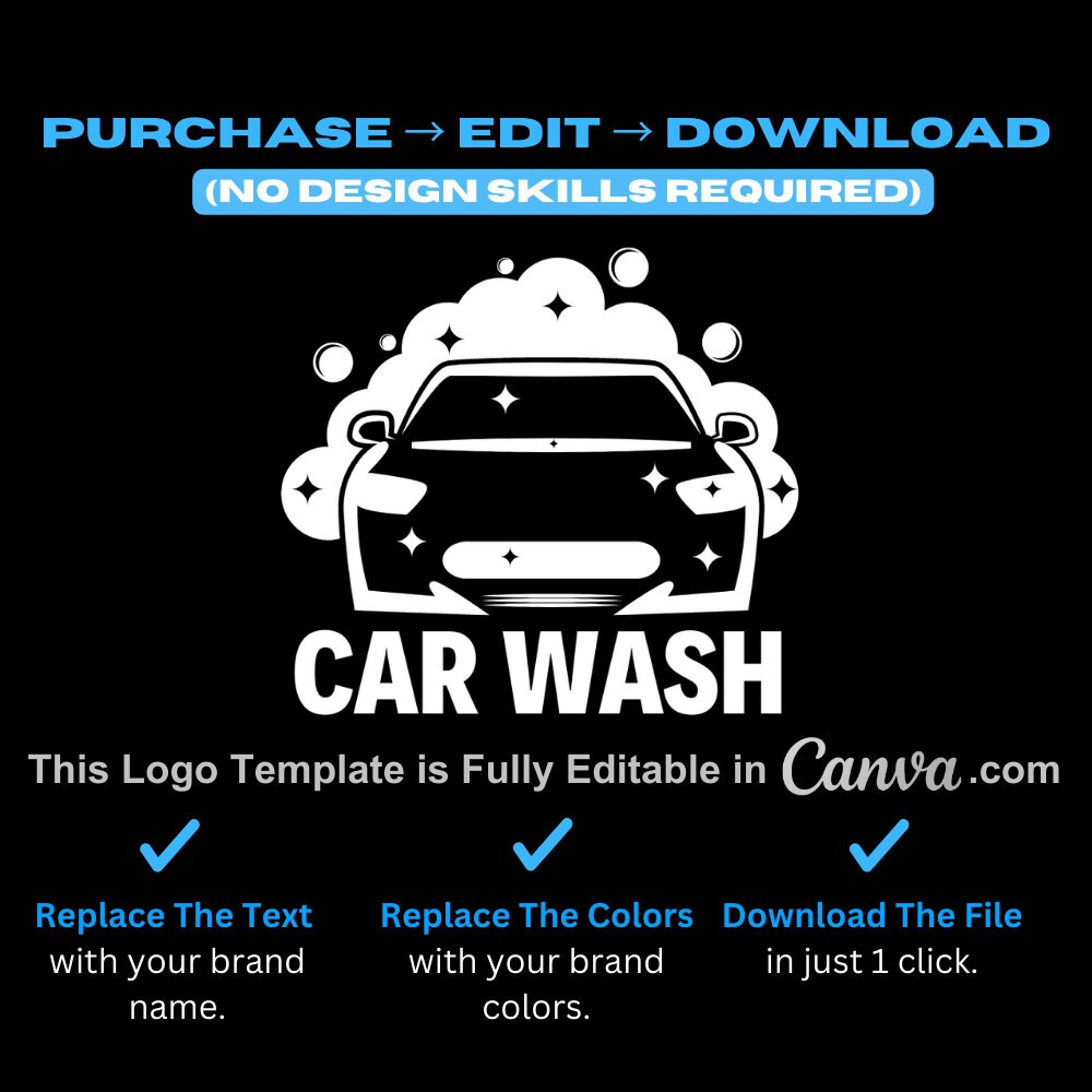 Car Cleaning Logo, Car Wash Logo, Car Wash Sign, Car Wash Detailing ...