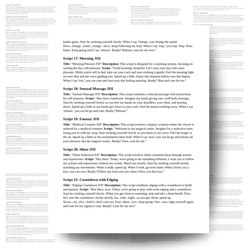 Vanilla Joi Script For Onlyfans Content Ideas Adult Content Creators