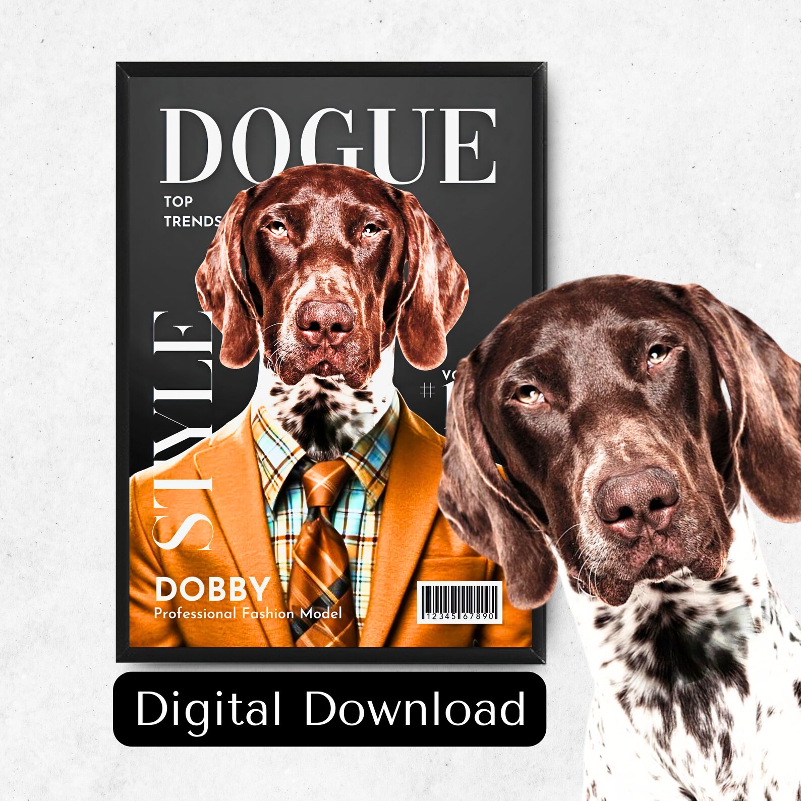 Funny Pet Portrait From Photo Pet Gift for Pet Owner Gift for Pet ...